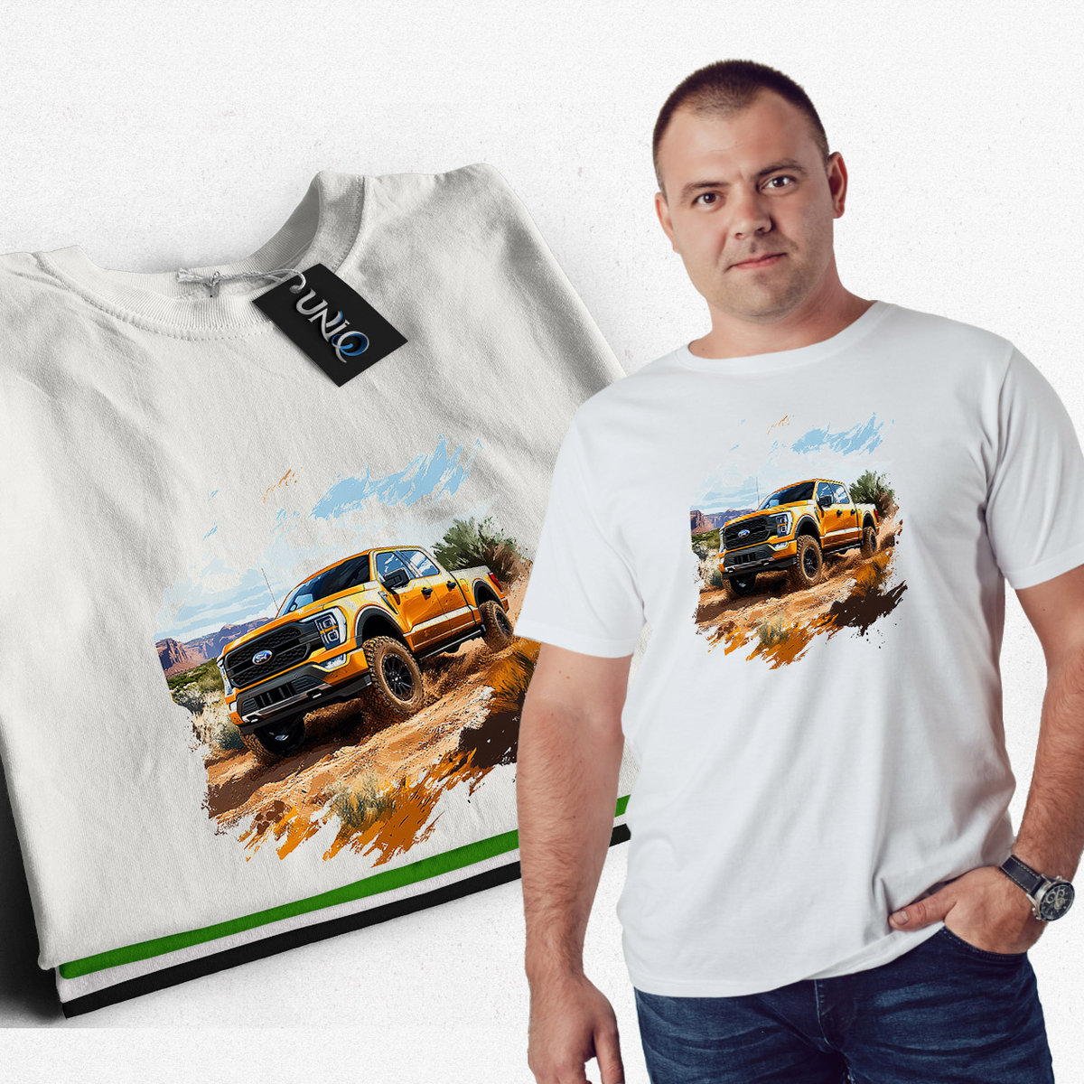Koszulka na święta męska urodziny Ford Pickup 5 biała M - UNIQ | Motoryzacja EMPIK