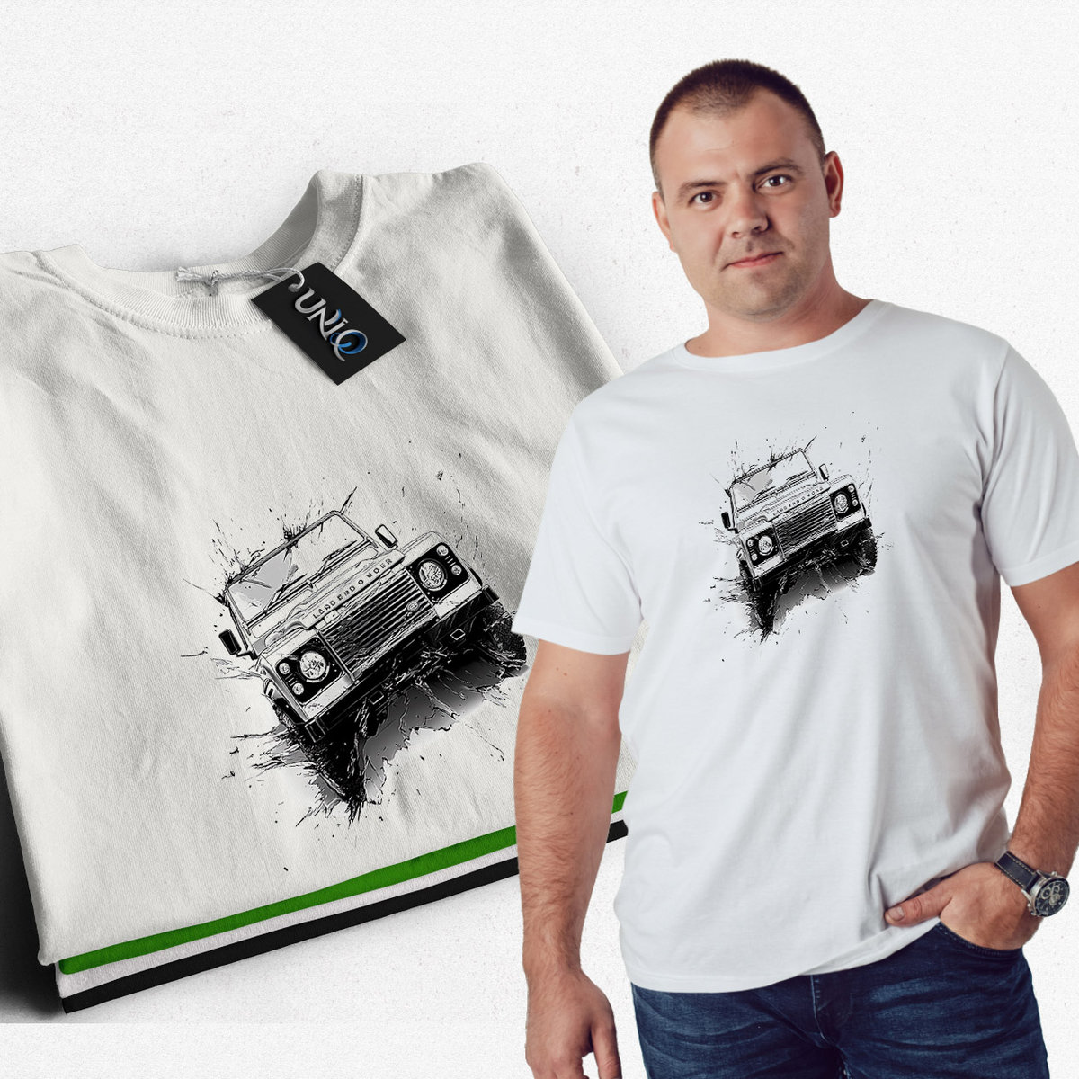 Koszulka na święta męska urodziny Land Rover 10 biała XXL - UNIQ | Motoryzacja EMPIK