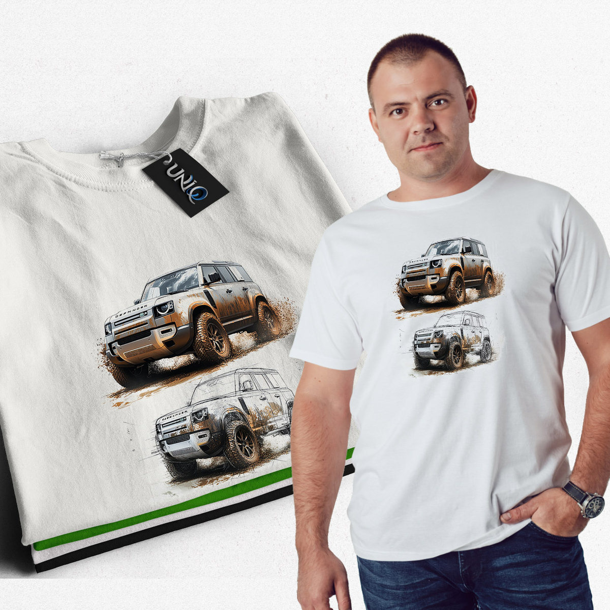 Koszulka na święta męska urodziny Land Rover 5 biała M - UNIQ | Motoryzacja EMPIK