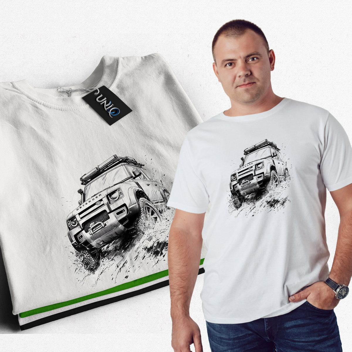 Koszulka na święta męska urodziny Land Rover 8 biała 4XL - UNIQ | Motoryzacja EMPIK