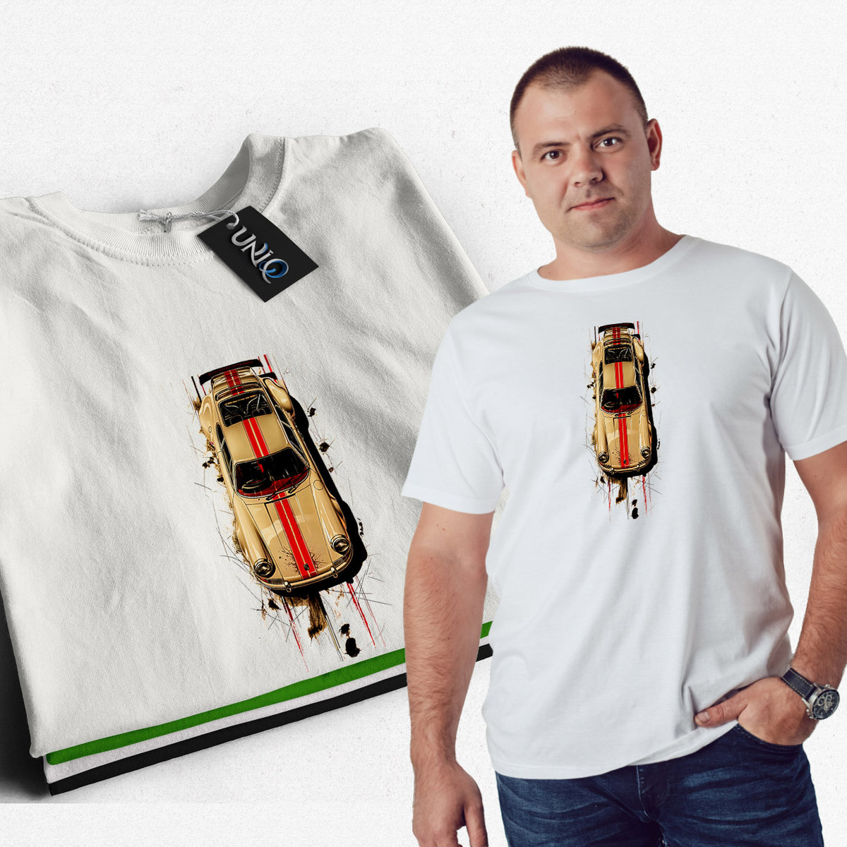 Koszulka na święta męska urodziny Porsche 3 biała XS - UNIQ | Motoryzacja EMPIK