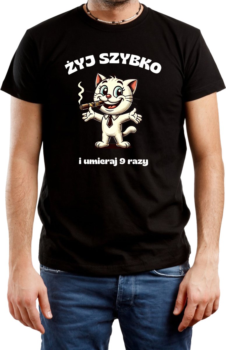 Koszulka Na Urodziny Prezent Żyj Szybko Śmieszna z Humorem Black R-XS ...