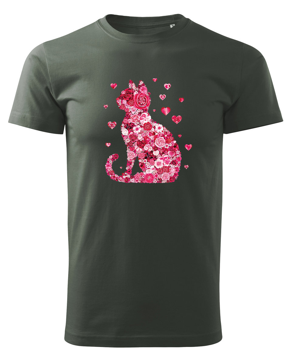 Koszulka na Walentynki Miłość do Kotów Khaki XXL - TeeLove | Moda Sklep ...