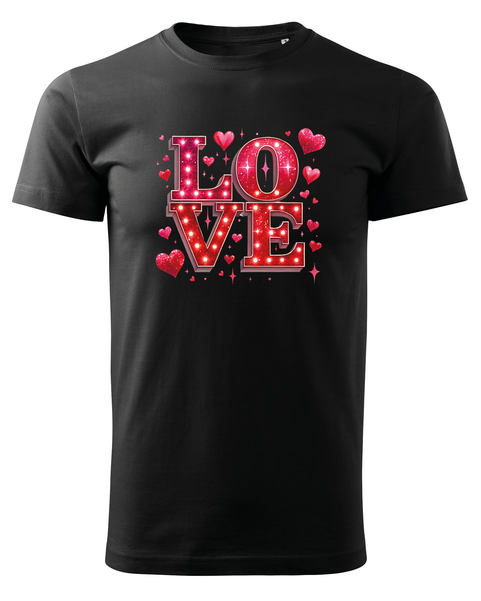 Koszulka na Walentynki Miłość która Błyszczy Czarny M - TeeLove | Moda ...