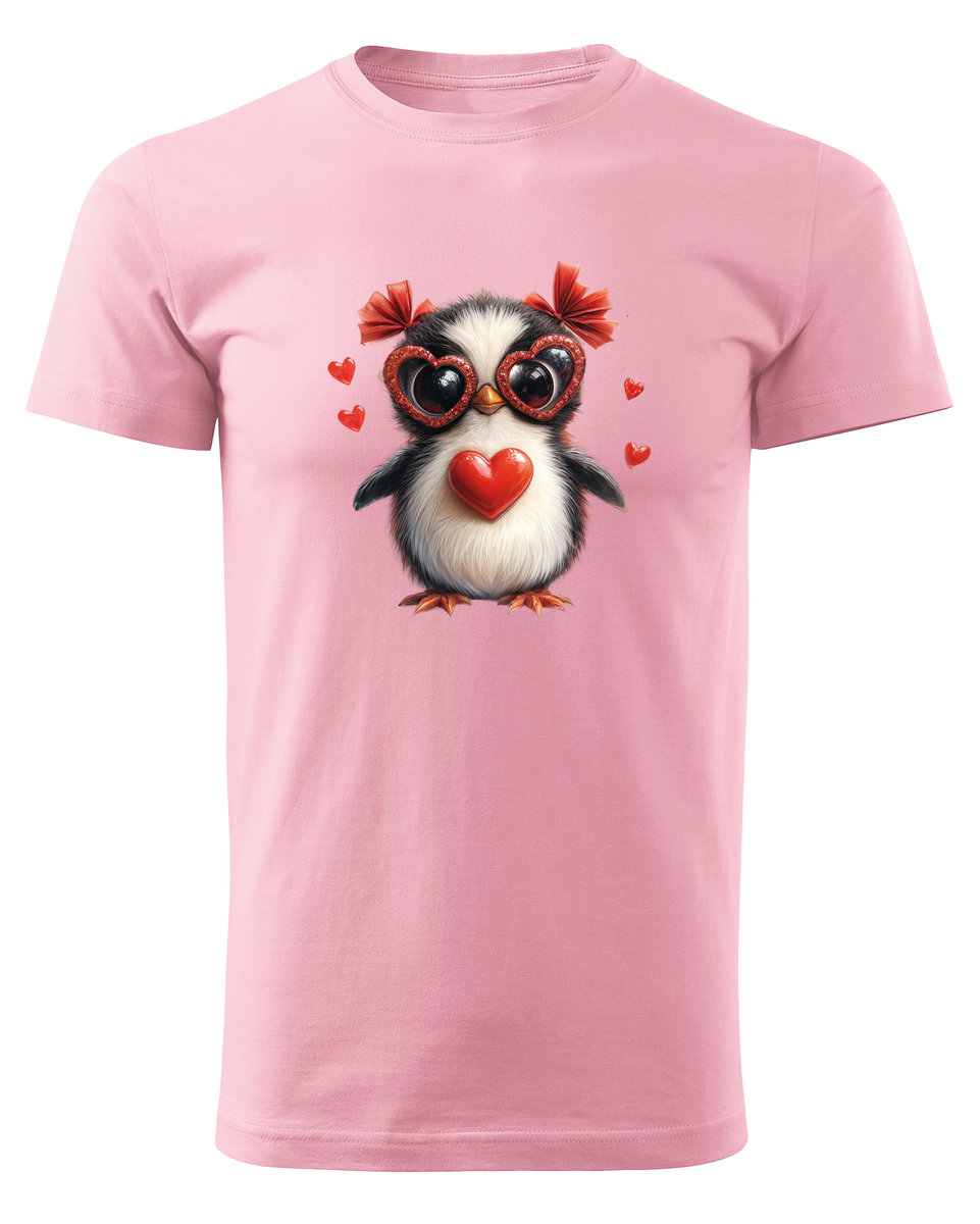Koszulka na Walentynki Zakochany Pingwinek Różowy XL - TeeLove | Moda ...