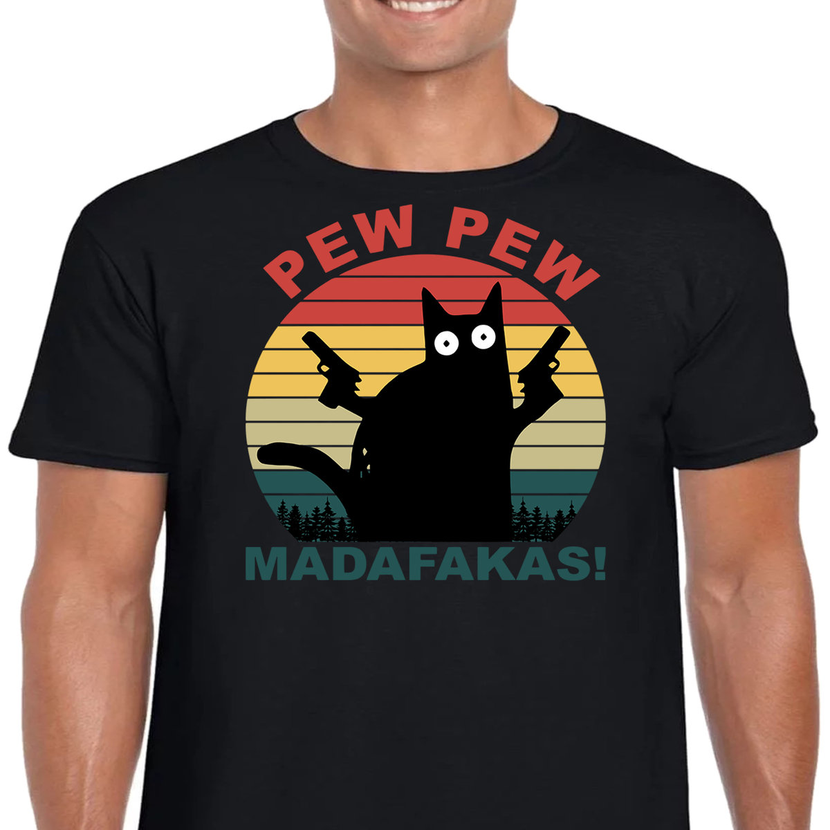 Koszulka Pew Pew Cat Madafakas M Czarna 3221 - JHK | Moda Sklep EMPIK.COM