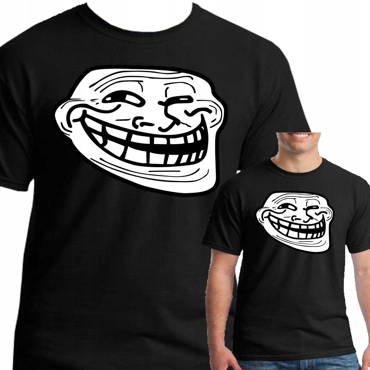 Koszulka Śmieszna Troll Face Memy Xxl 3152 Czarna - Inna marka | Moda ...