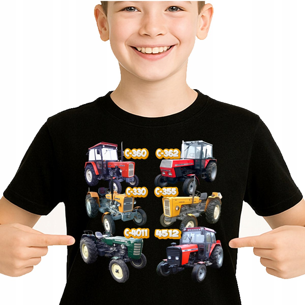 KOSZULKA TRAKTOR DLA ROLNIKA Z TRAKTOREM C360 URSUS CIĄGNIK 104 3531 CZARNA - FRUIT OF THE LOOM ...