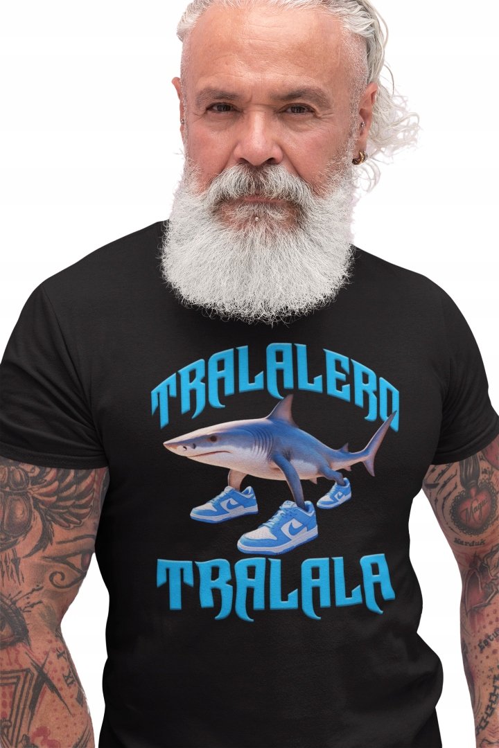 KOSZULKA TRALALERO TRALALA BRAINROOT T-Shirt Męski czarny prezent mem ...