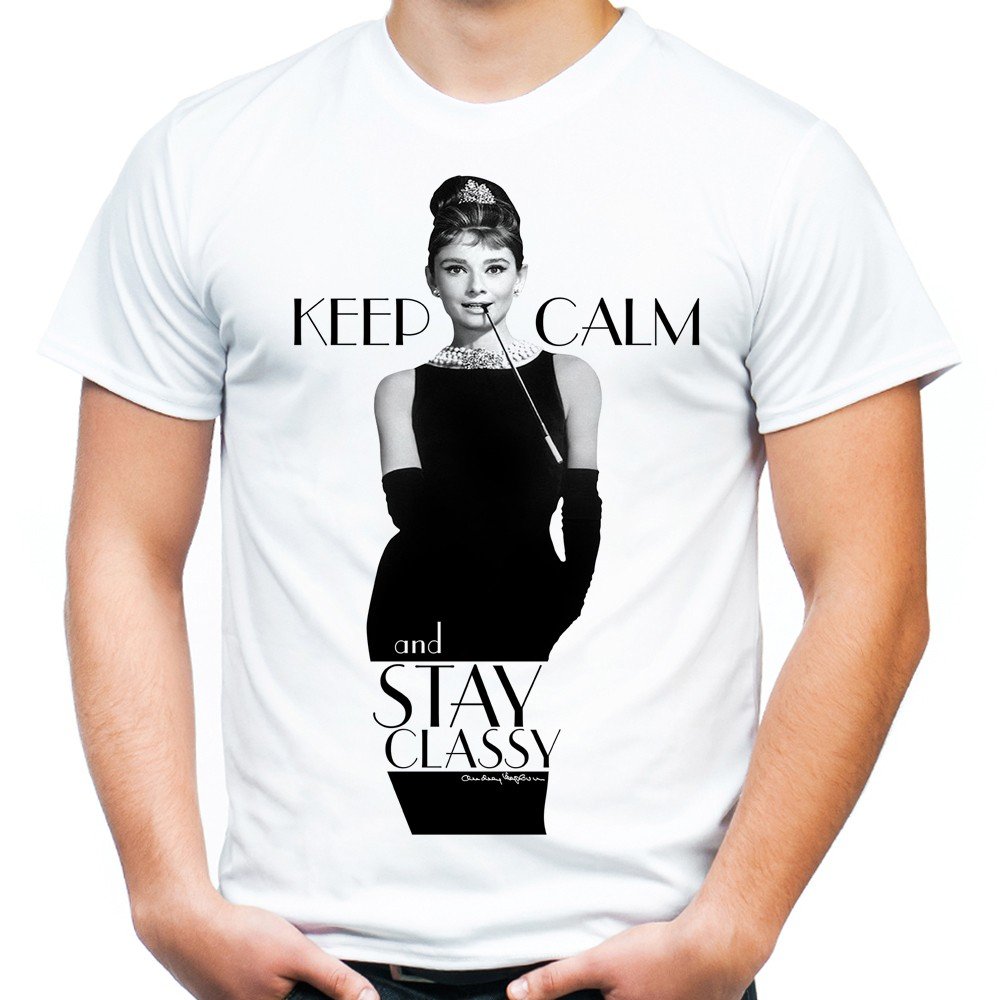 Koszulka z Audrey Hepburn keep calm and stay classy męska XXXL - JHK ...