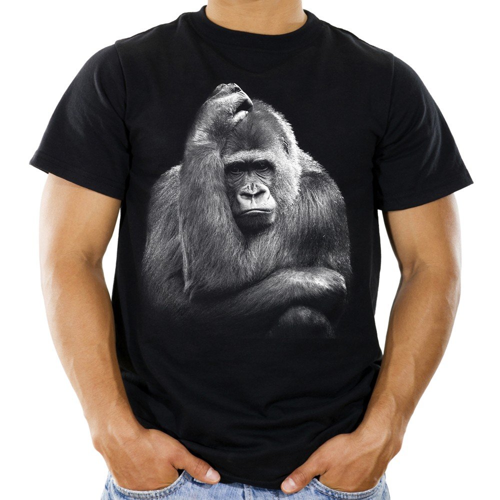 Koszulka z małpą homo sapiens męska L - JHK | Moda Sklep EMPIK.COM