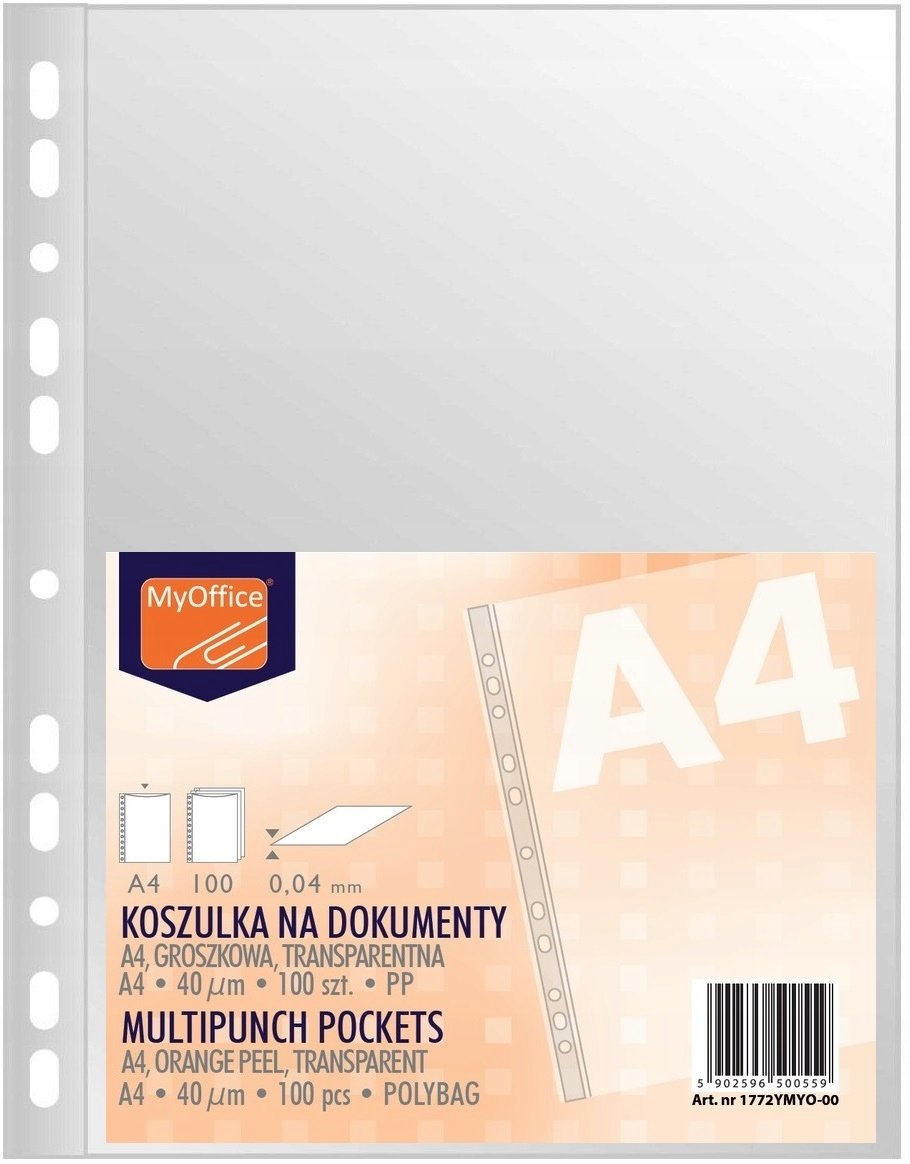 Koszulki na dokumenty MyOffice PP groszkowe A4 40 mic. - MyOffice | Sklep EMPIK.COM