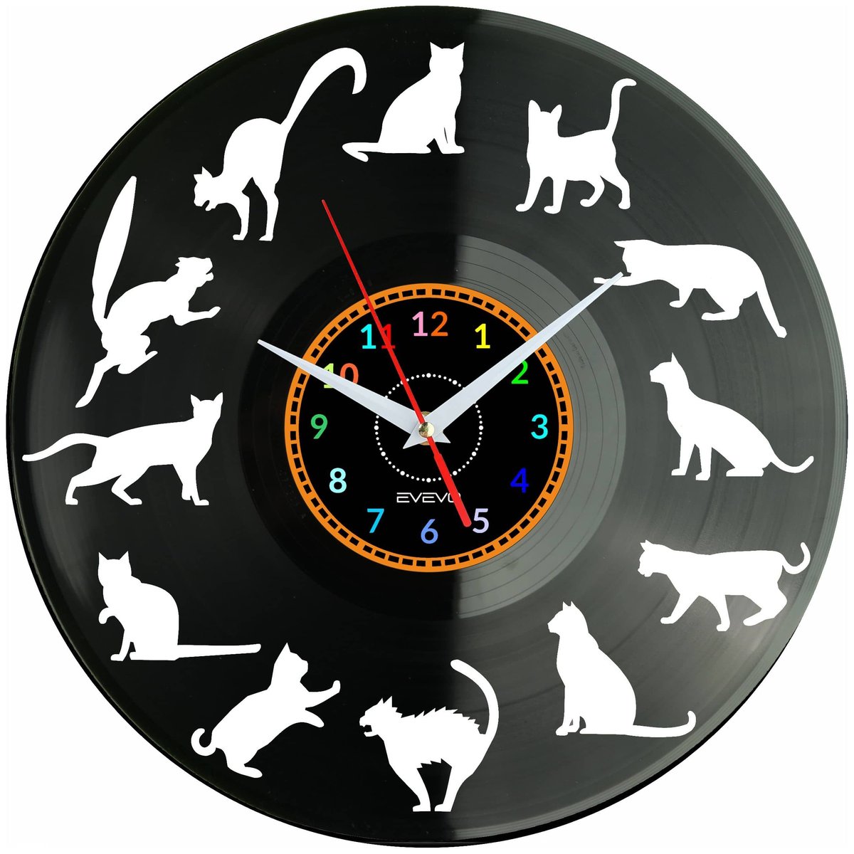 Kot Koty Zegar Ścienny Płyta Winylowa Nowoczesny Dekoracyjny Na Prezent ...
