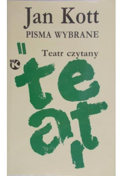 Kott Pisma wybrane Teatr czytany - Kott Jan | Książka w Empik