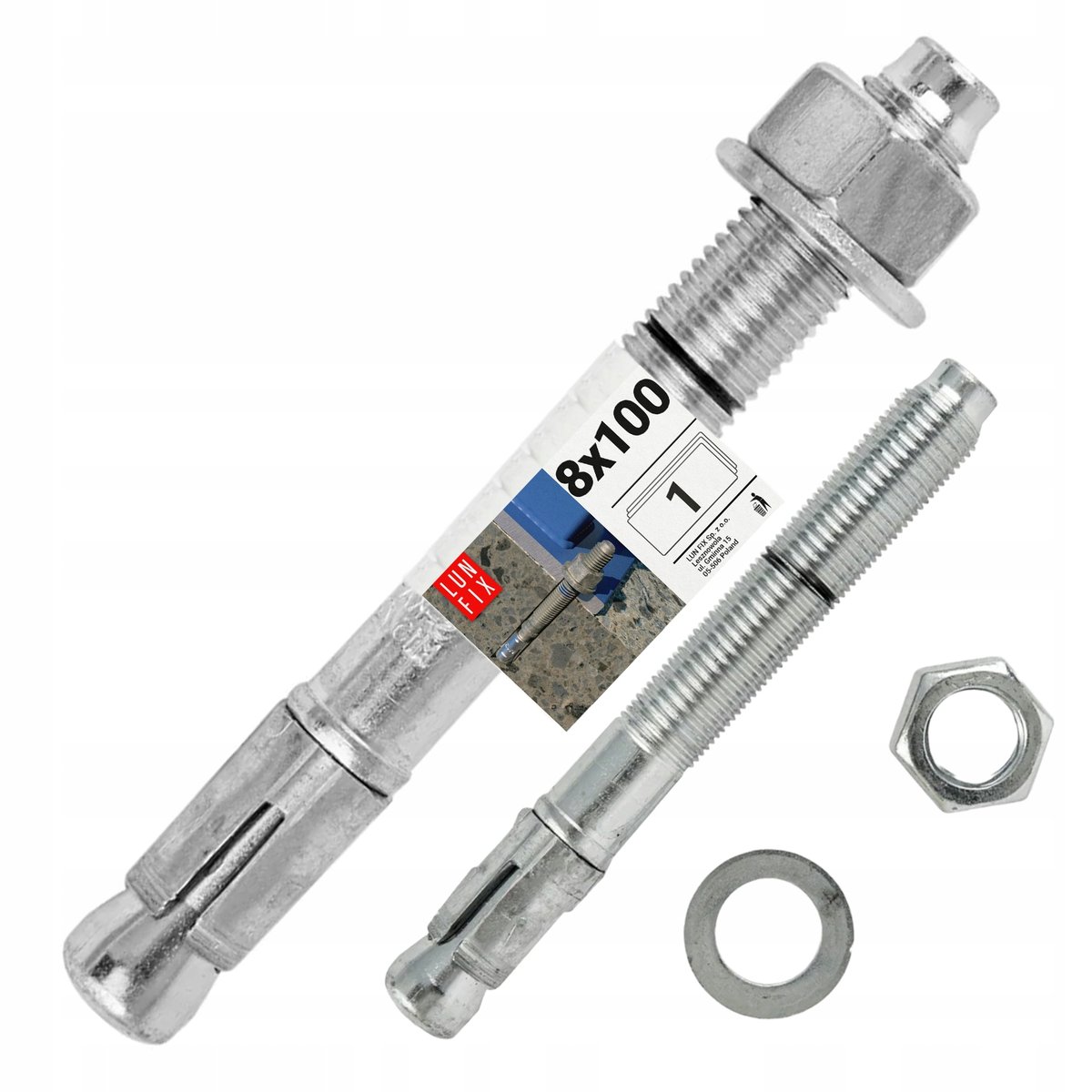 Kotwa do betonu ekspresowa M8 100mm stalowa pierścieniowa rozporowa 1szt - Lun Fix | Sklep EMPIK.COM