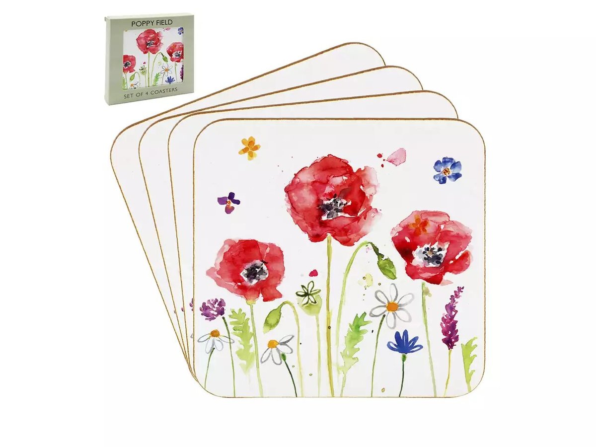 Kpl. 4 podkładek pod kubki - Poppy Field - LEONARDO ENGLAND | Sklep EMPIK.COM
