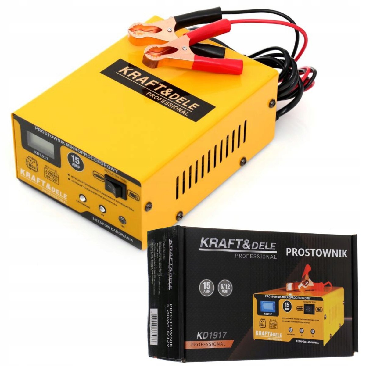 KRAFT&DELE PROSTOWNIK ADOWARKA DO AKUMULATOR W 6/12V 15A AGM EL KD1917 - KRAFT&DELE ...