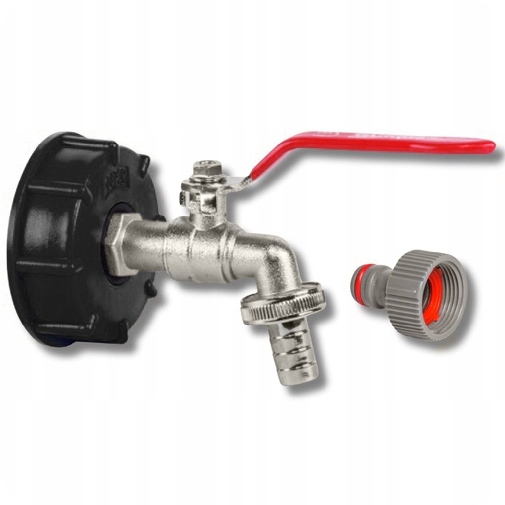 KRAN DO MAUZERA IBC ZAWÓR CZERPALNY ZBIORNIKA BECZKI KRANIK 1/2 ZESTAW - KRUMAD | Sklep EMPIK.COM