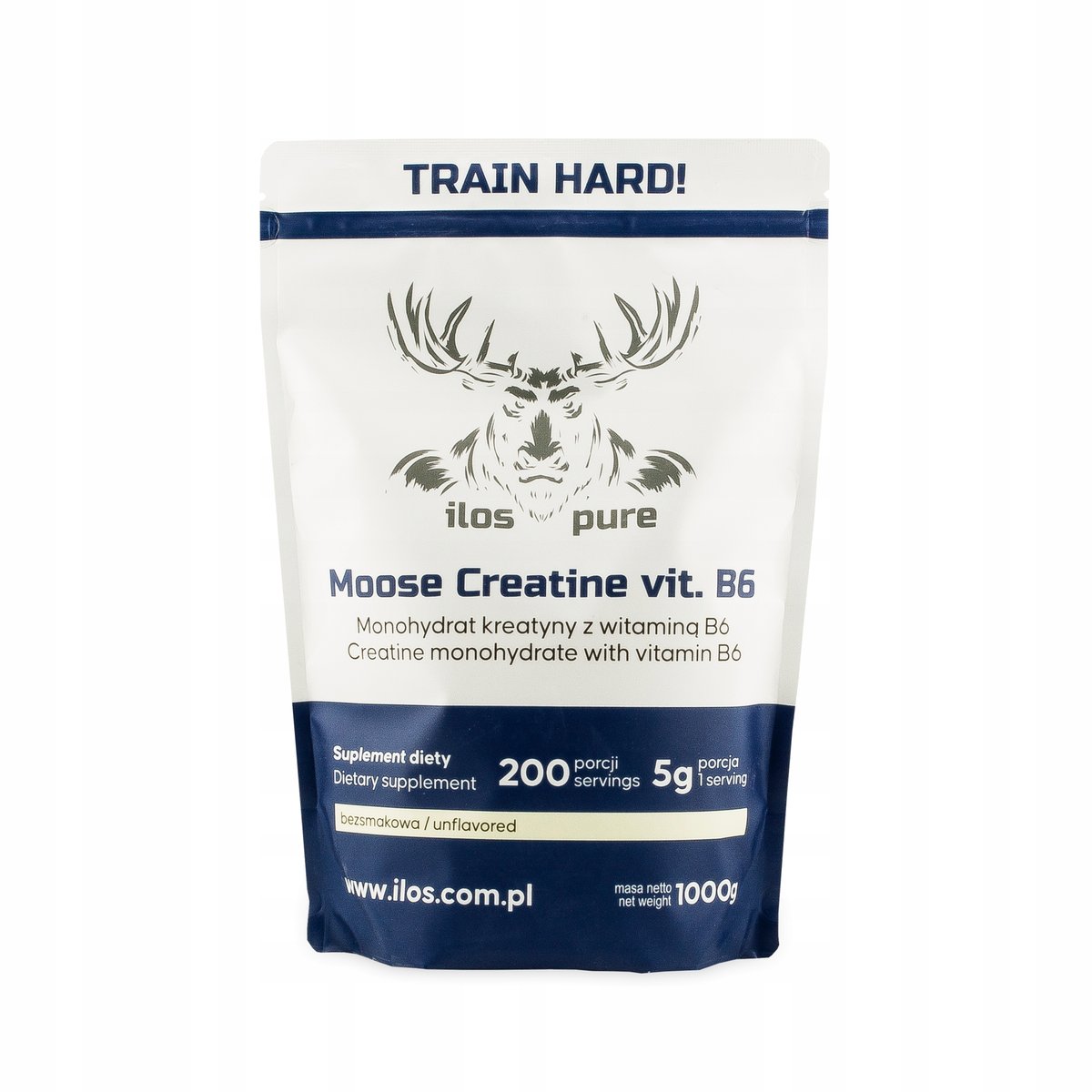 KREATYNA MONOHYDRAT 1000g ilos SIŁA ŁOSIA - smak naturalny pure CZYSTA ...