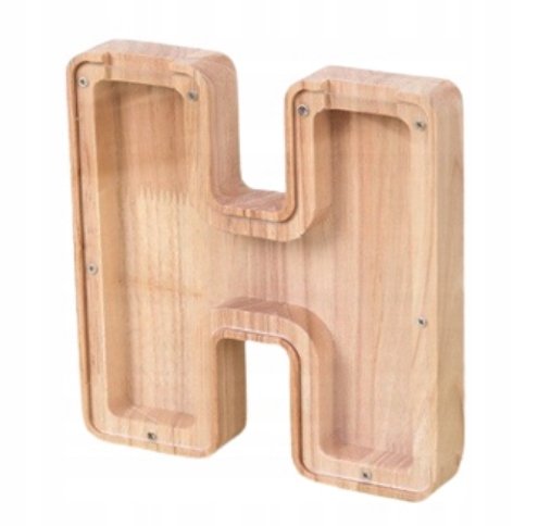 Kreatywna Drewniana Skarbonka Litera H Alfabet Litery Prezent - Inna ...