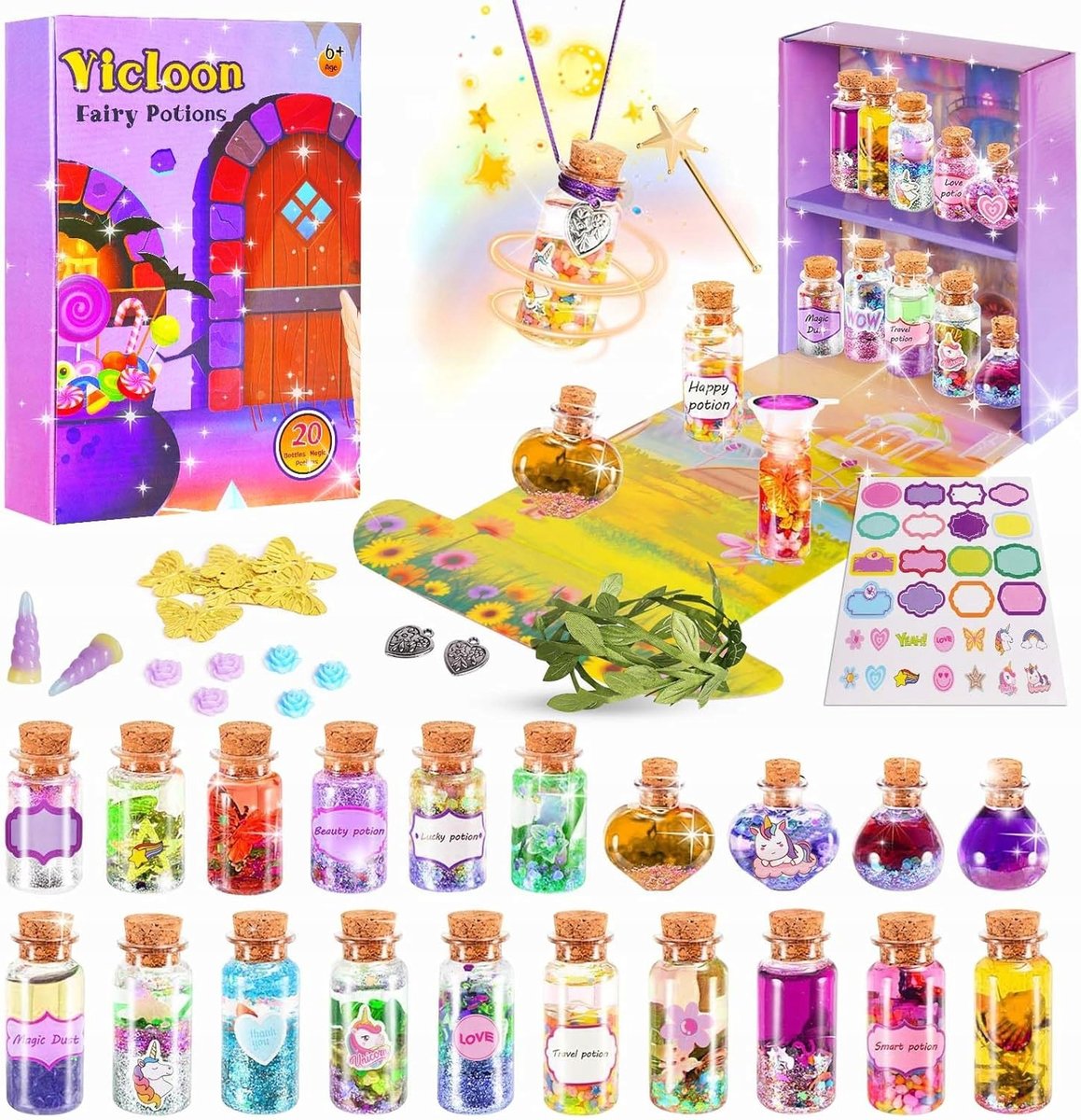 KREATYWNY ZESTAW DO ROBIENIA MIKSTUR DLA DZIECI MAGICZNY DIY WRÓŻKI ...