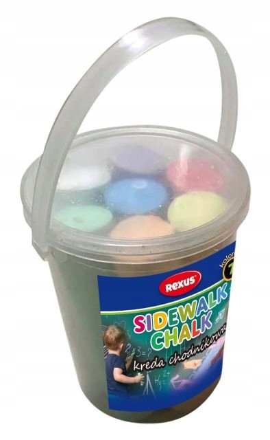 Kreda chodnikowa 7 kolorów 10,5x2,3 cm kreda w wiadereczku - Inna marka ...