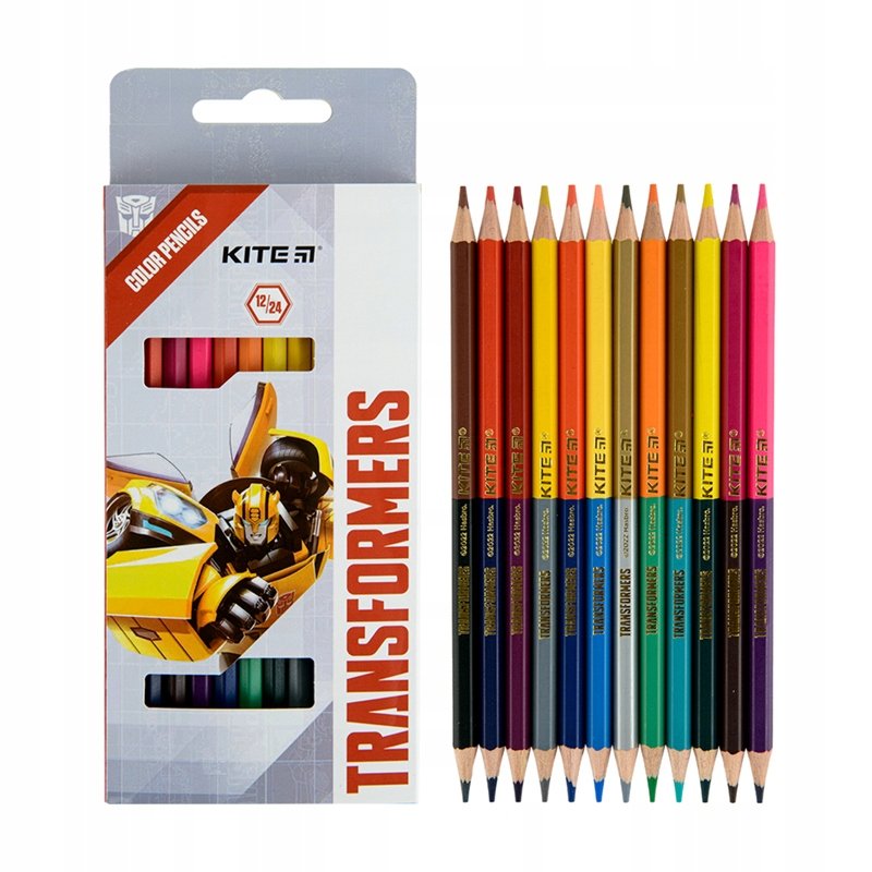 KREDKI DWUSTRONNE 12 SZTUK 24 KOLORÓW KITE TRANSFORMERS TF22-054 - KITE ...