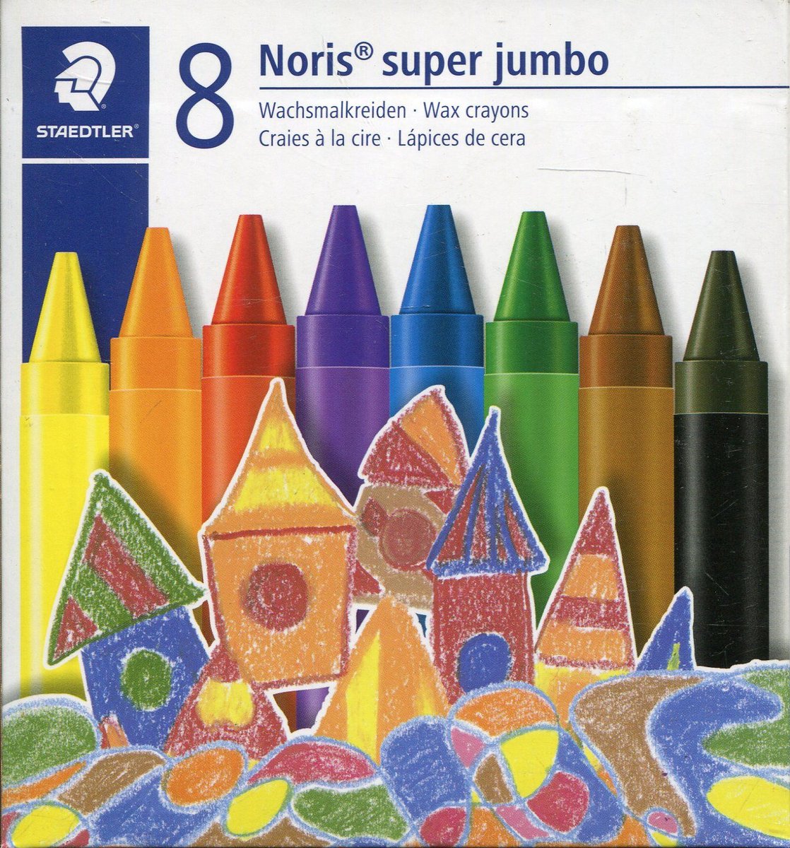 Kredki woskowe, Noris Club super Jumbo, 8 kolorów - Staedtler | Sklep ...
