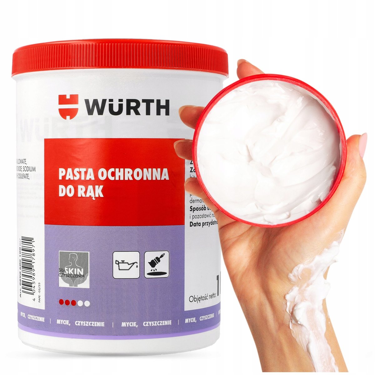 KREM DO RĄK OCHRONNY Wurth BASIC 1000ml Warsztatu Tworzy Warstwę ...