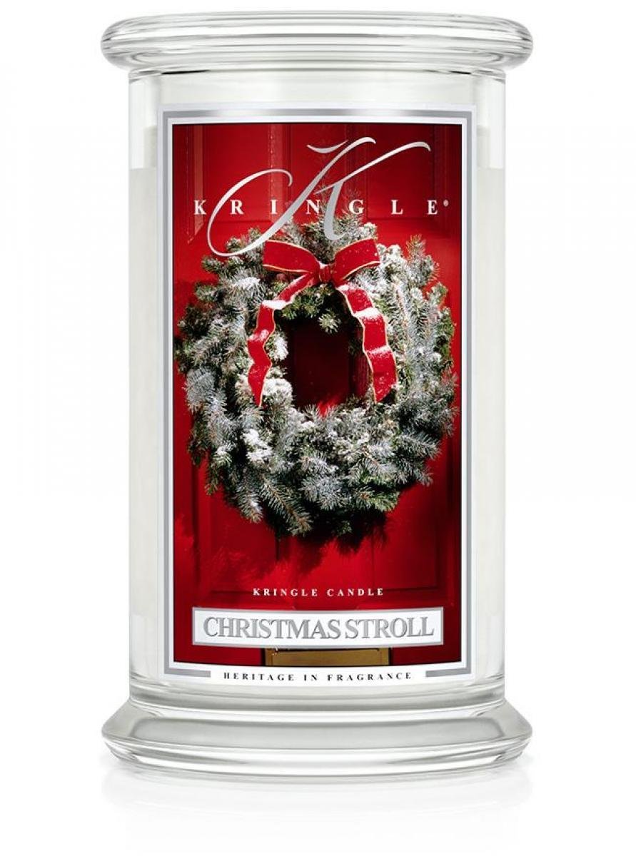 Kringle Candle, Christmas Stroll, świeca zapachowa, duży słoik, 2 knoty ...