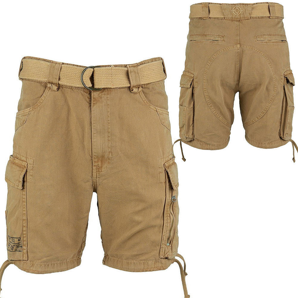 Krótkie Spodenki Męskie Cargo Fostex Bawełna Heavy Duty + Pasek Coyote ...
