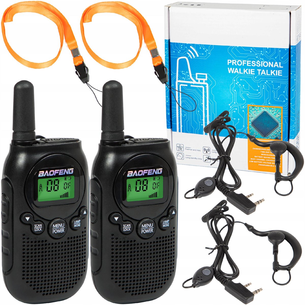 KRÓTKOFALÓWKA 2x WALKIE TALKIE BAOFENG BF-T6 PMR RADIOTELEFON DUŻY ...