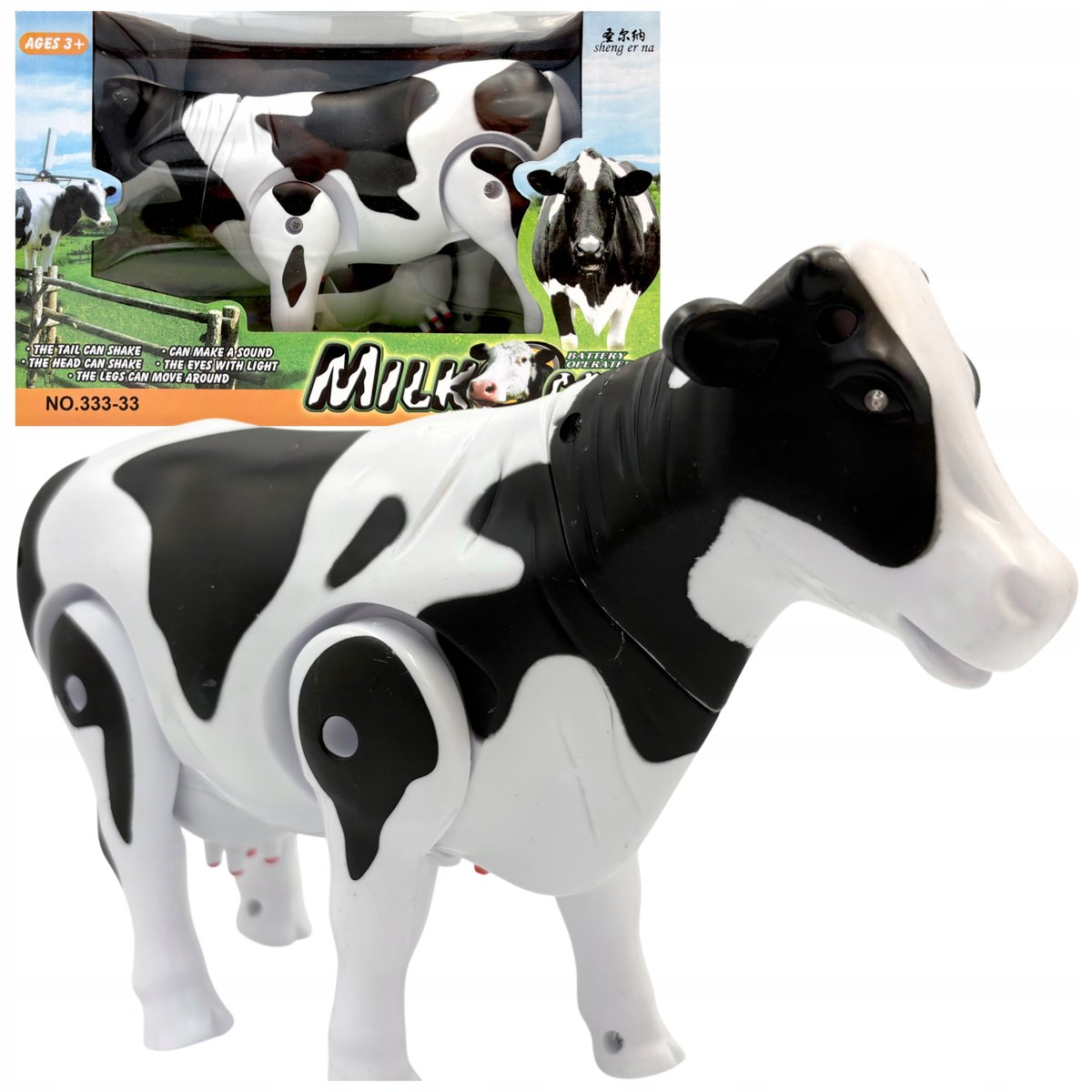 Krowa na baterie chodząca duża krówka łaciata z dźwiękiem krowa ...