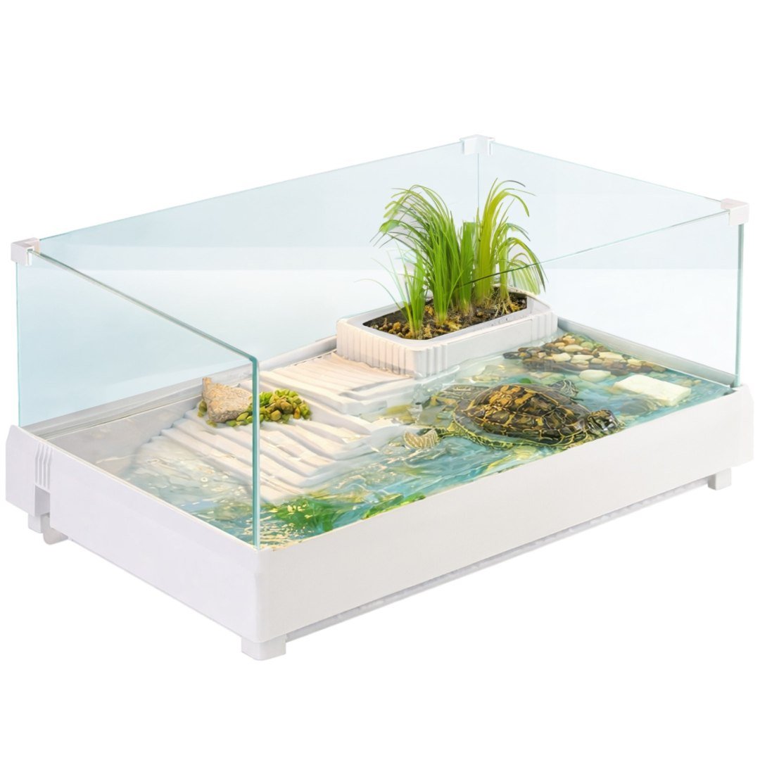 Kruger Meier Turtle Shell Garden - akwarium dla żółwia z wyspą 49x31x18 ...