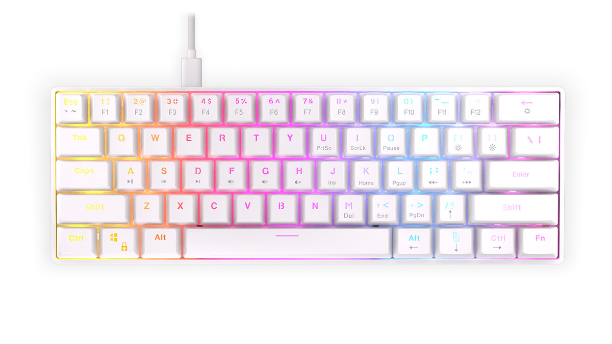 KRUX Qara 60% White RGB Outemu Red klawiatura mechaniczna - Krux | Gry ...