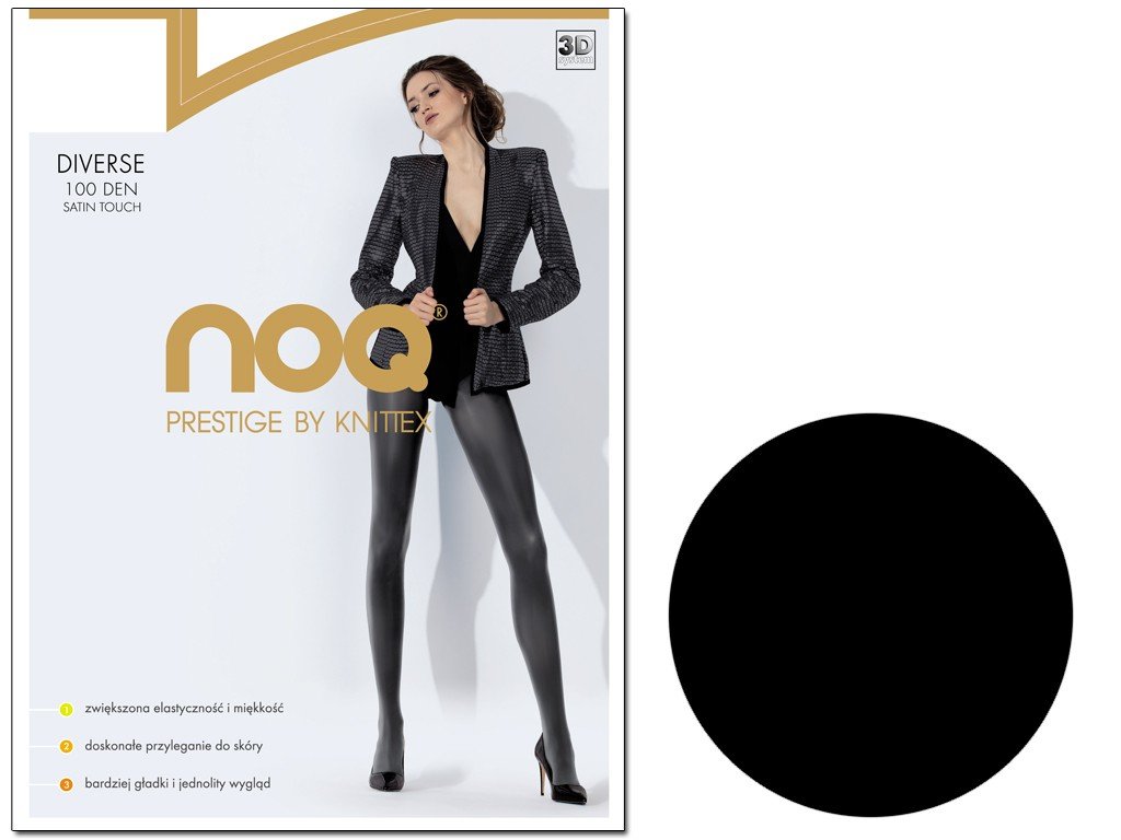 Kryjące Rajstopy Błyszczące 100 Den 5 Nero - KNITTEX | Moda Sklep EMPIK.COM