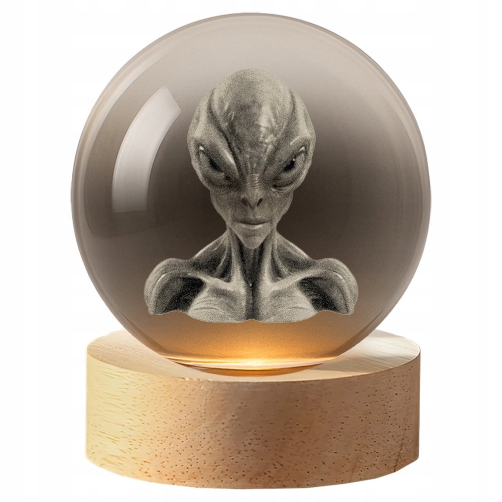 Kryształowa Kula 3D Lampka Nocna Kulka Led Kosmita Alien Obcy - Plexido ...