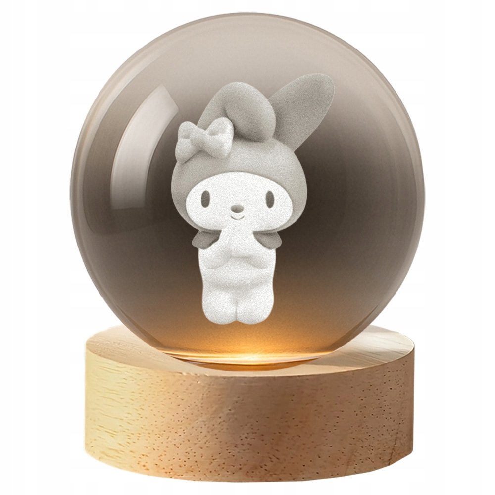 Kryształowa Kula 3D Lampka Nocna Kulka LED Sanrio My Melody - Plexido ...