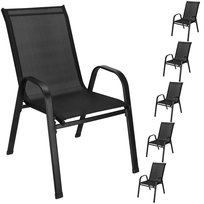 Krzesła metalowe do ogrodu zestaw 6 szt. do 120 kg, na taras, balkon, czarne - Springos | Sklep ...