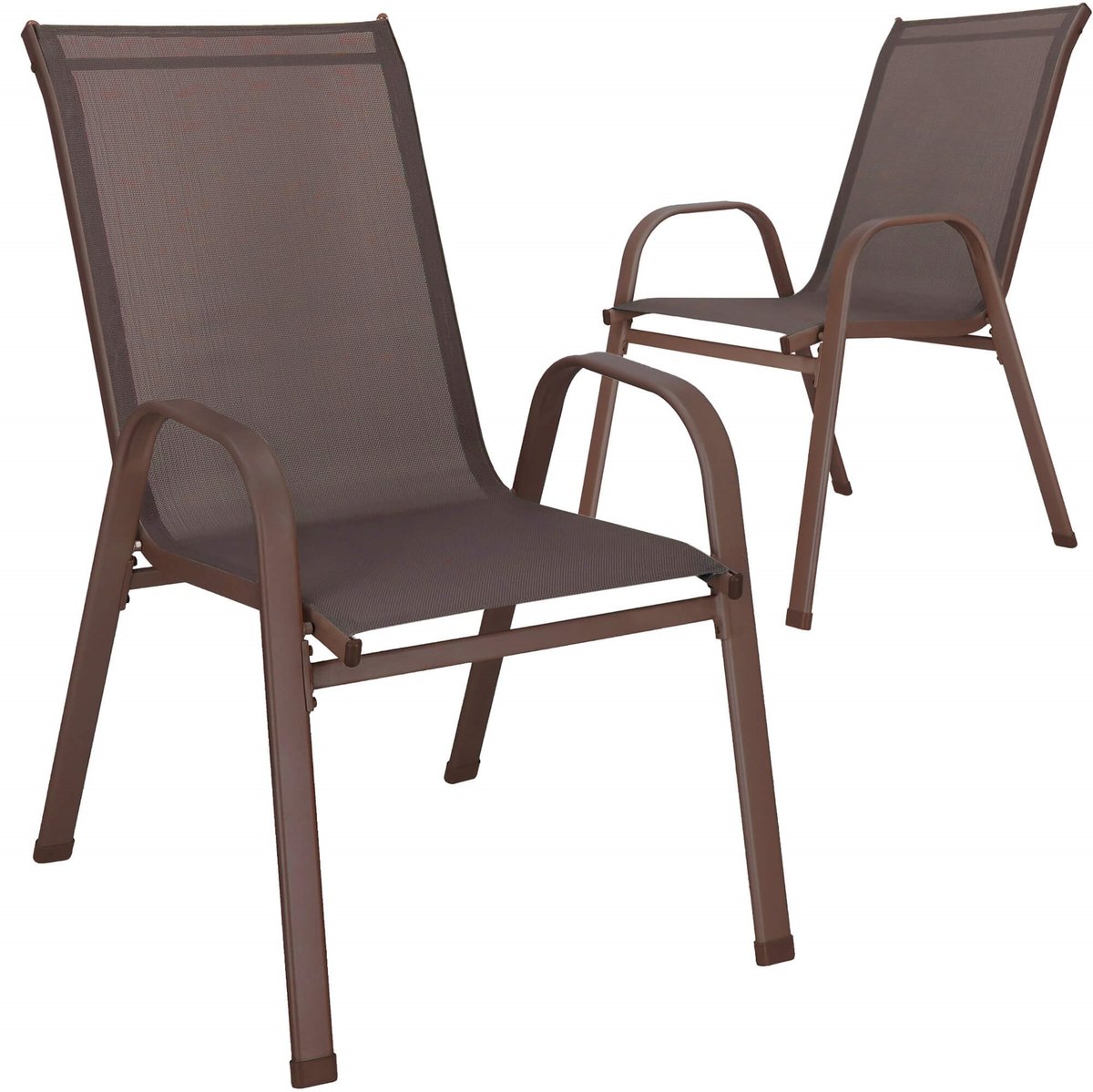 Krzesła Tarasowe Zestaw 2 Szt. Metalowe, Na Taras, Balkon, Do 120 Kg Brązowe - Springos | Sklep ...