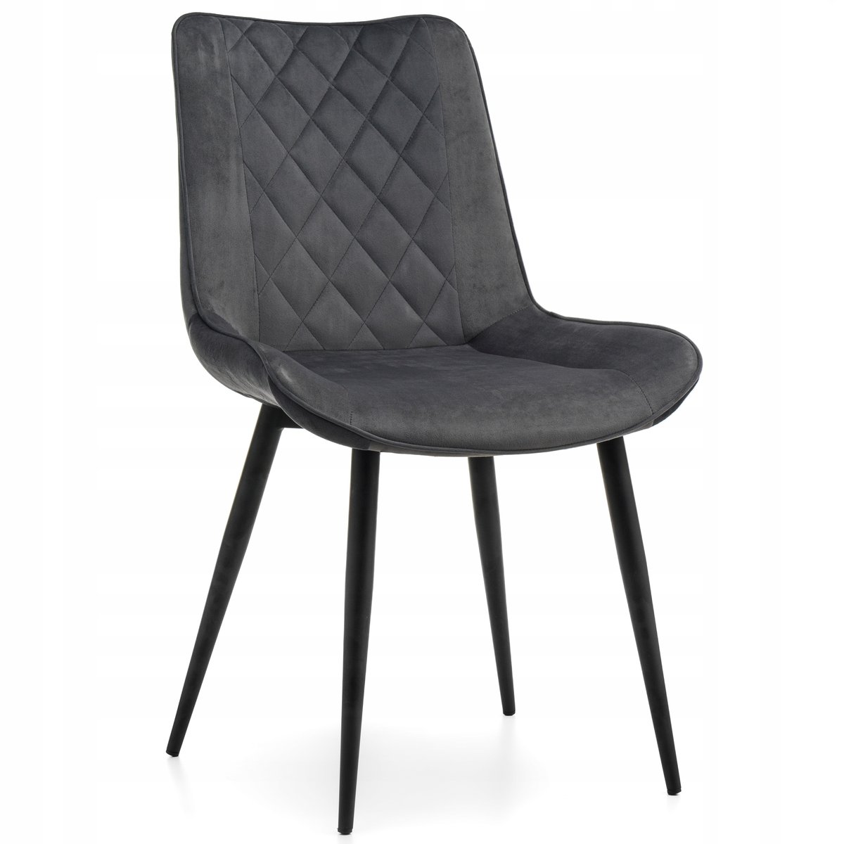 Krzesło Tapicerowane Adel Aksamit Velvet Welur Szary - Home-Design24 ...