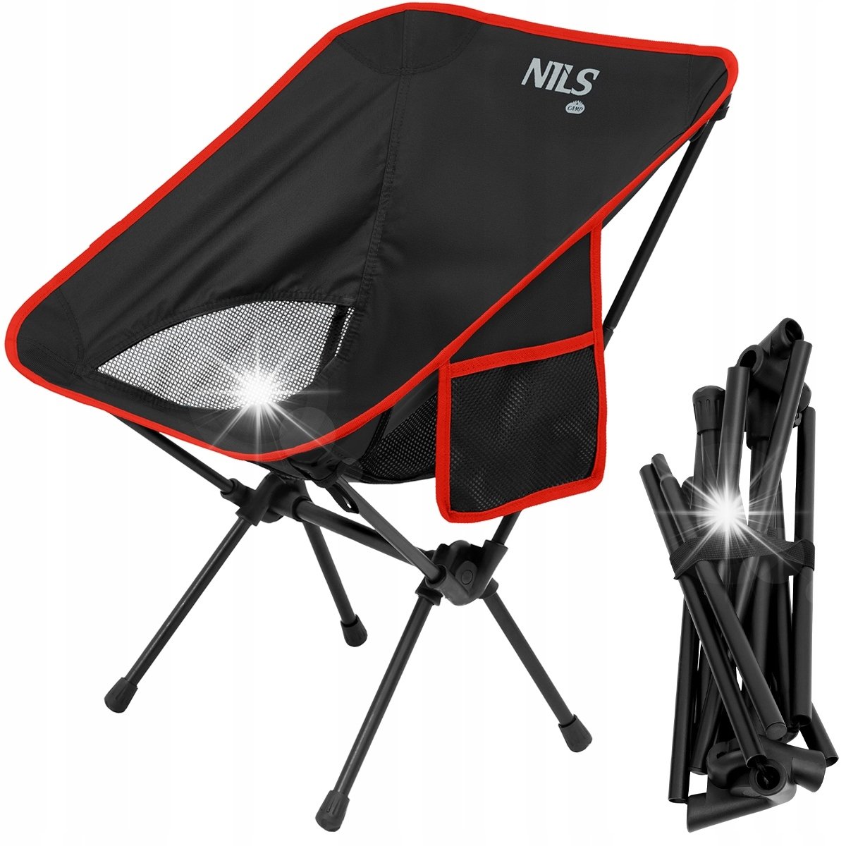Krzesło Turystyczne Składane Kempingowe Plażowe Ogrodowe + Pokrowiec NILS - Inna marka | Sport ...