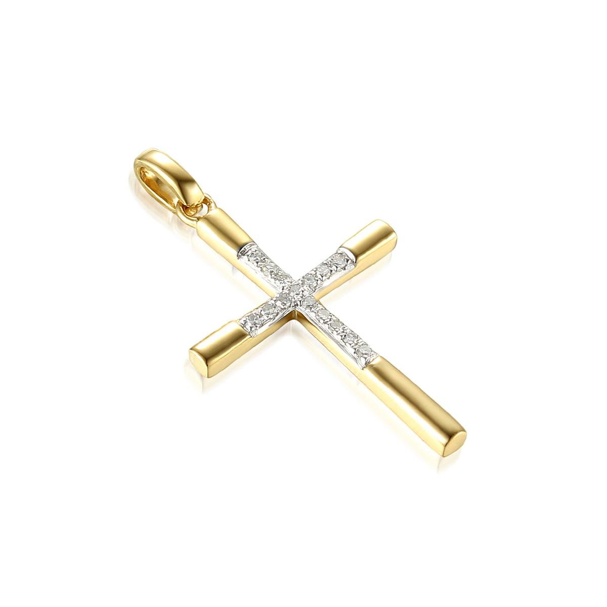 Krzyżyk LINE-0,04ct AW 34339 Y próba 585 - Sezam | Moda Sklep EMPIK.COM