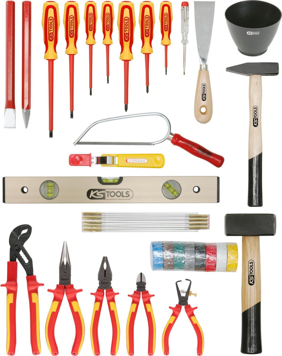 KS TOOLS Basic - Skrzynka z narzedz dla elektryka 30-szt, skrzynka - KS ...