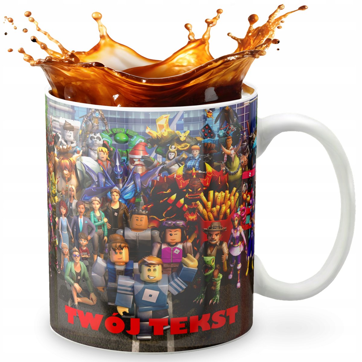 KUBEK 330ml GRAFIKA PREZENT ŚWIĘTA WZÓR - GRA ROBLOX + IMIĘ - WORLD ...