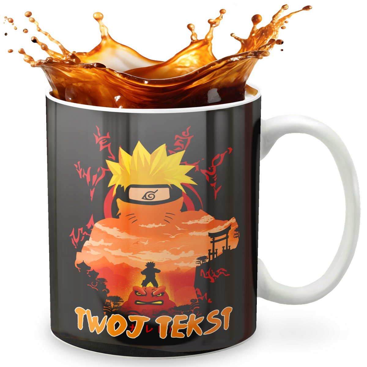 KUBEK 330ml GRAFIKA PREZENT ŚWIĘTA WZÓR - NARU TO ANIME + IMIĘ - WORLD ...