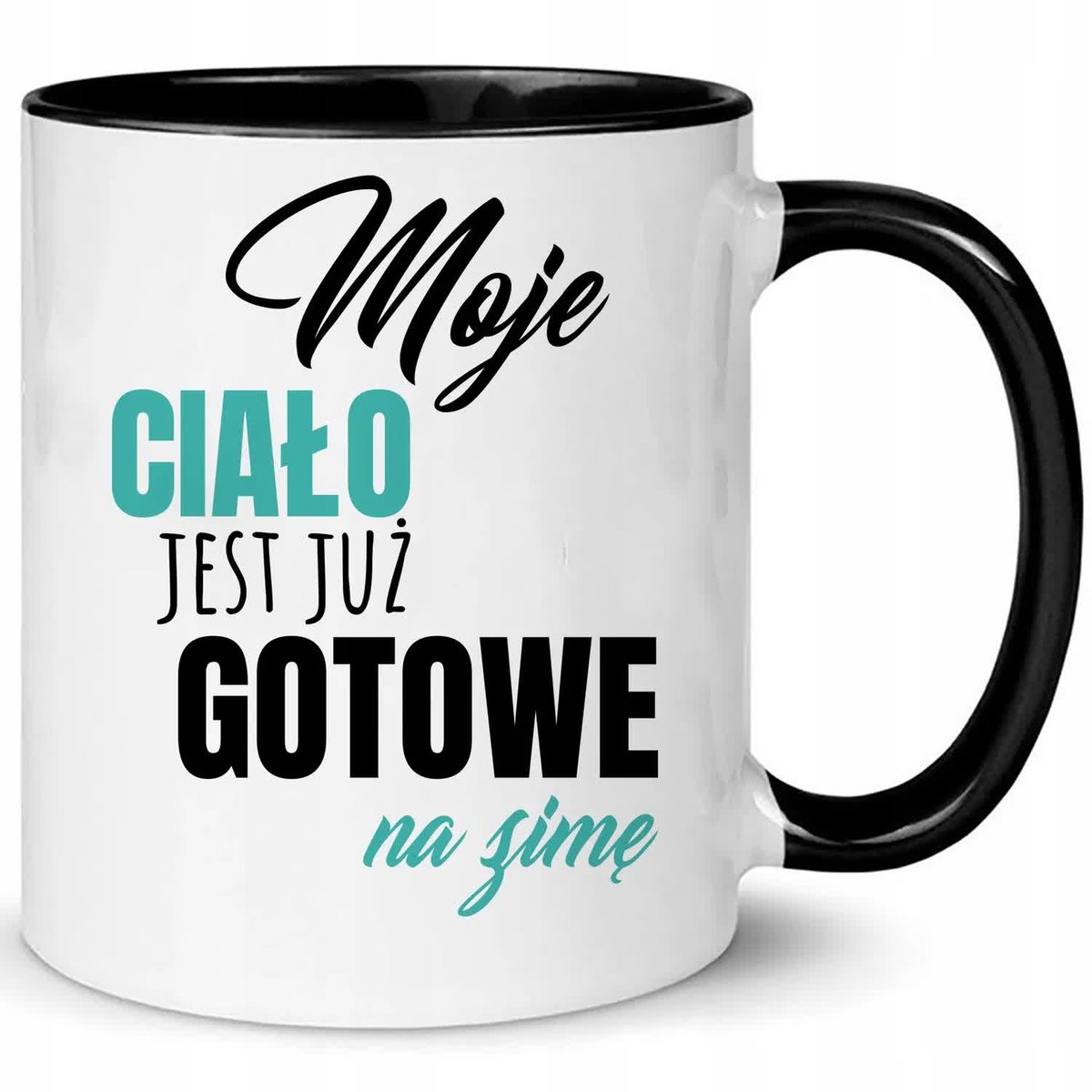 Kubek Biało Czarny CIAŁO GOTOWE NA ZIMĘ Na Prezent Do Pracy Zabawne Wzory - Inna marka | Sklep ...