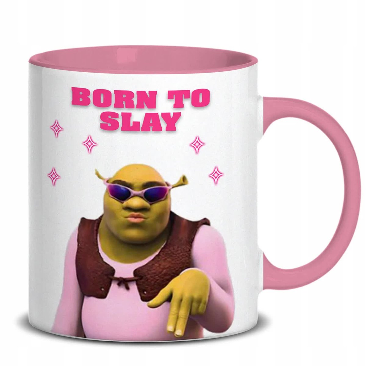 Kubek Biało-Różowy BORN TO SLAY Shrek Fiona Ogr Bajka Viral - Inna marka | Sklep EMPIK.COM