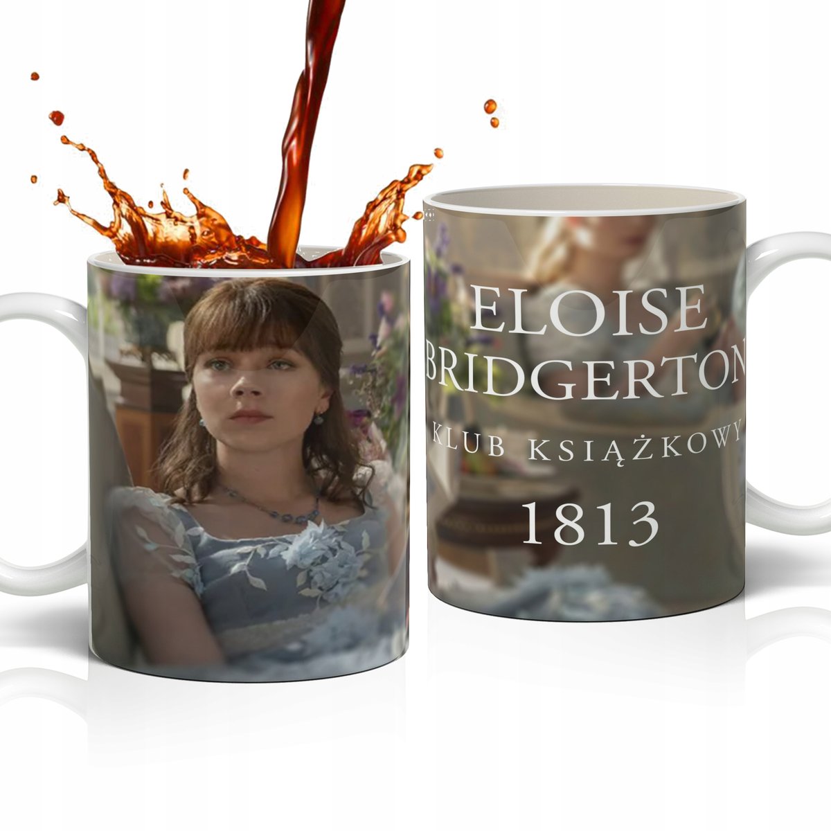 Kubek Biały 330ml ELIOSE BRIDGERTON Dla Fanki Serialu BRIDGERTON WIELE ...