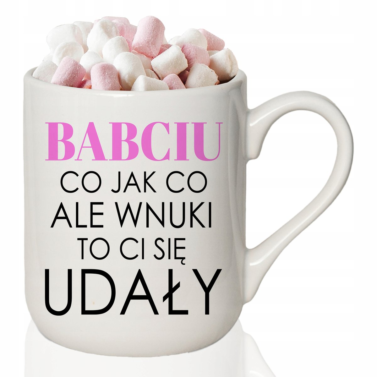 KUBEK BIAŁY COFFEE Na Prezent Dzień Babci BABCIU WNUKI CI SIĘ UDAŁY Wzory - StyleCouture | Sklep ...